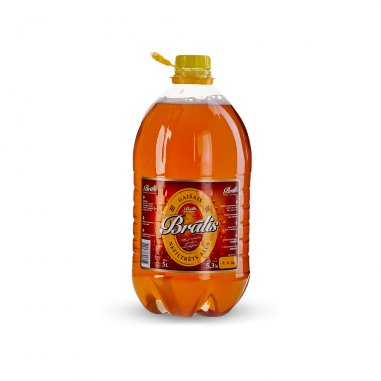 Alus “Brālis Gaišais Nefiltrēts” – 5.0L PET – Alus Brālis